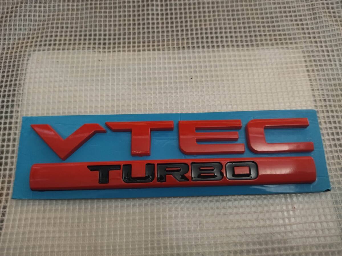 Yahoo!オークション - VTEC TURBO 3Dエンブレム レッド 横15cm×縦4.3c...