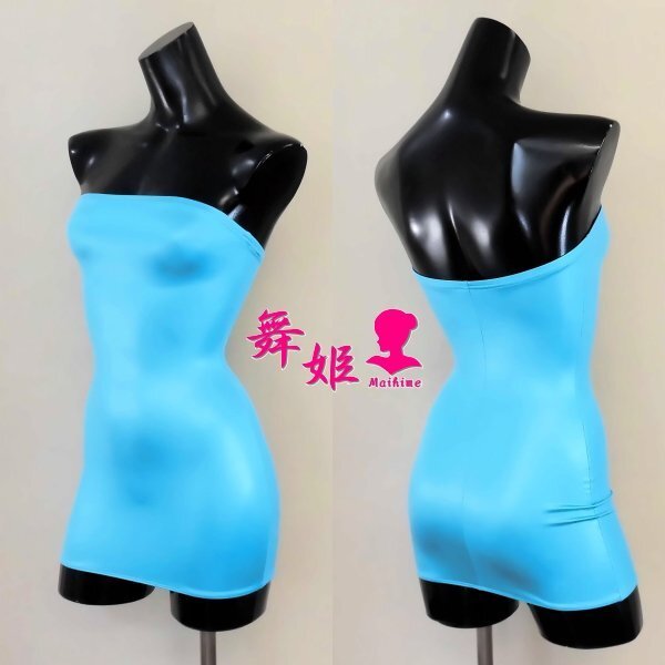 Yahoo!オークション - (495XXL-T43)チューブトップ型ミニ丈ワンピ(艶光...