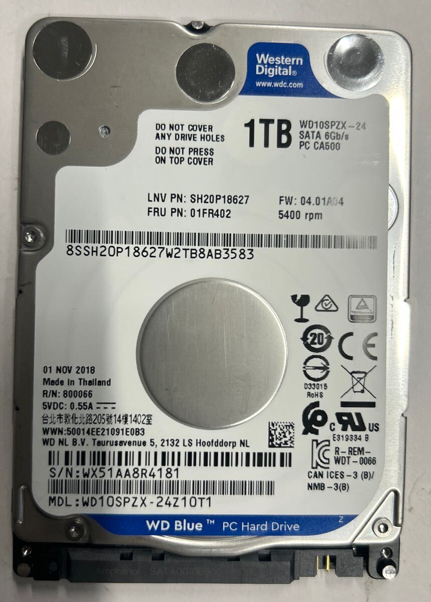 Yahoo!オークション - 使用時間 6319時間 正常 WDC WD10SPZX-24Z10 100...