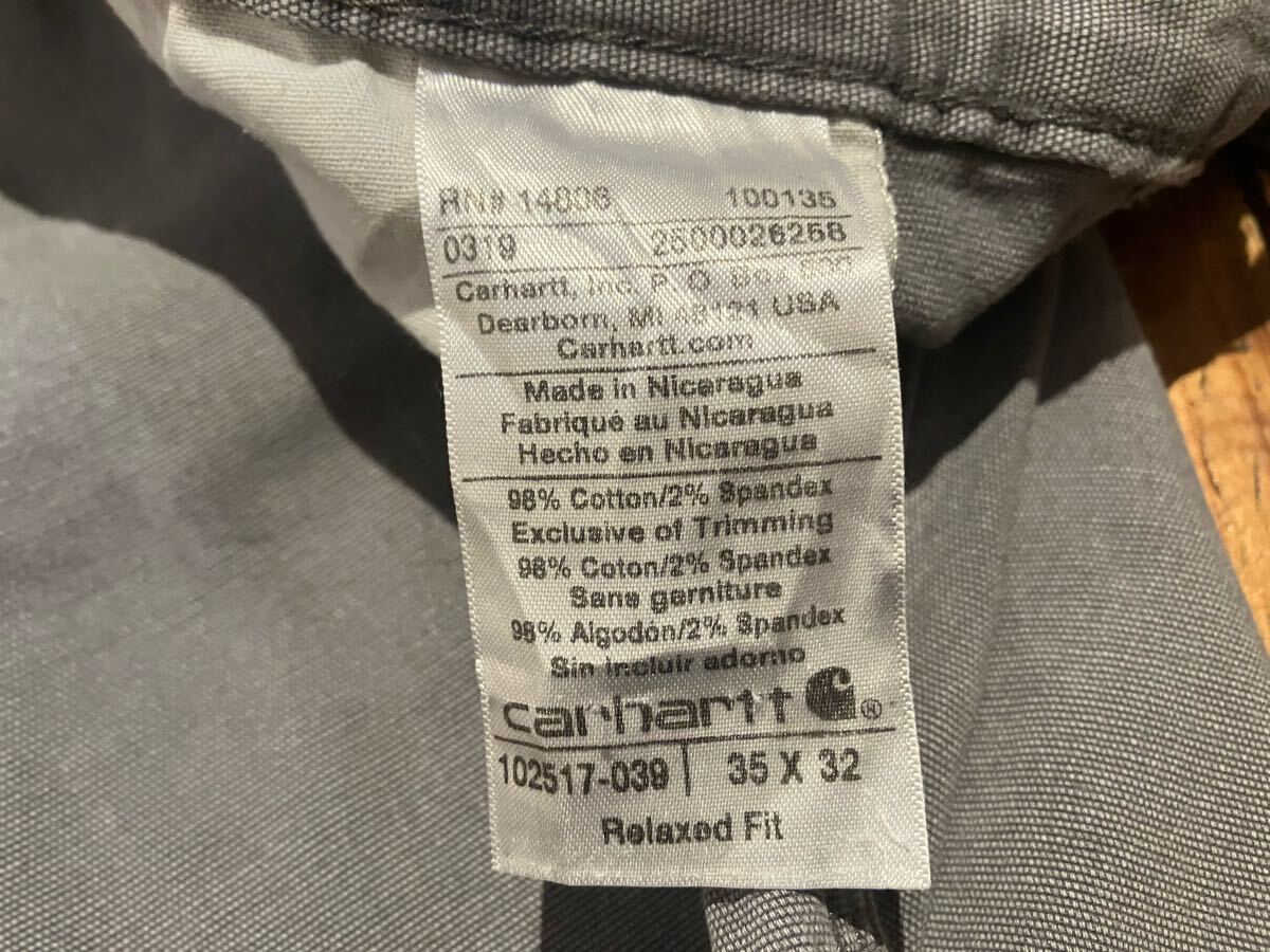 Yahoo!オークション - カーハート w35 ダック地 ワークパンツ チャコー...