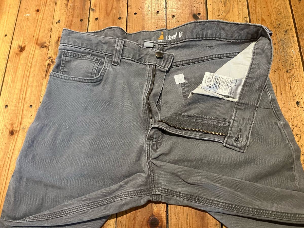 Yahoo!オークション - カーハート w35 ダック地 ワークパンツ チャコー...