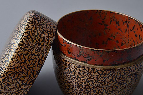 Yahoo!オークション - u548【和み】茶道具 時代 金蒔絵しのぶ棗 花押在...