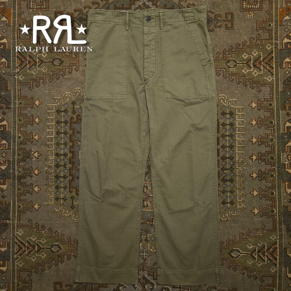 Yahoo!オークション - 【名作】 RRL 13 Star HBT Barker Pants 【31×3...