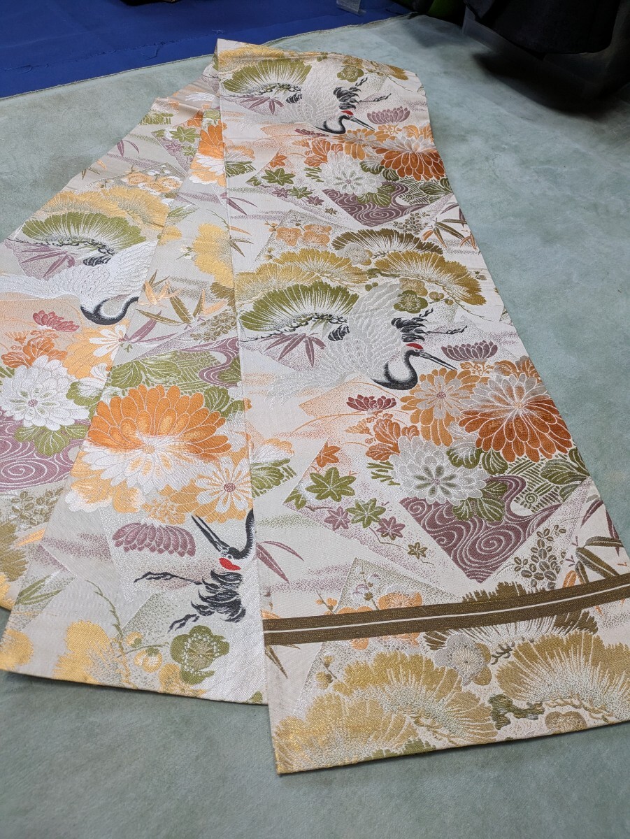 Yahoo!オークション - H46 丸帯 鶴 松 花