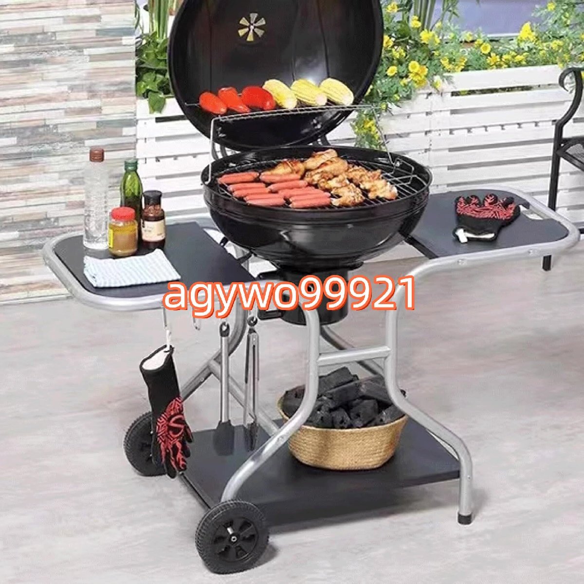 Yahoo!オークション - バーベキュー コンロ 大型 丸型 bbqグリル 直径5...