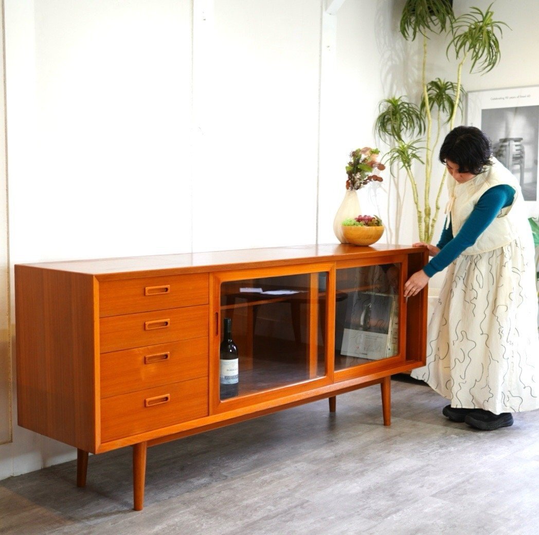 karimoku / カリモク家具 サイドボード ヴィンテージ 北欧風 チーク ジャパンヴィンテージ ナチュラル 棚 シェルフ 332544(サイドボード)｜売買されたオークション情報 ...