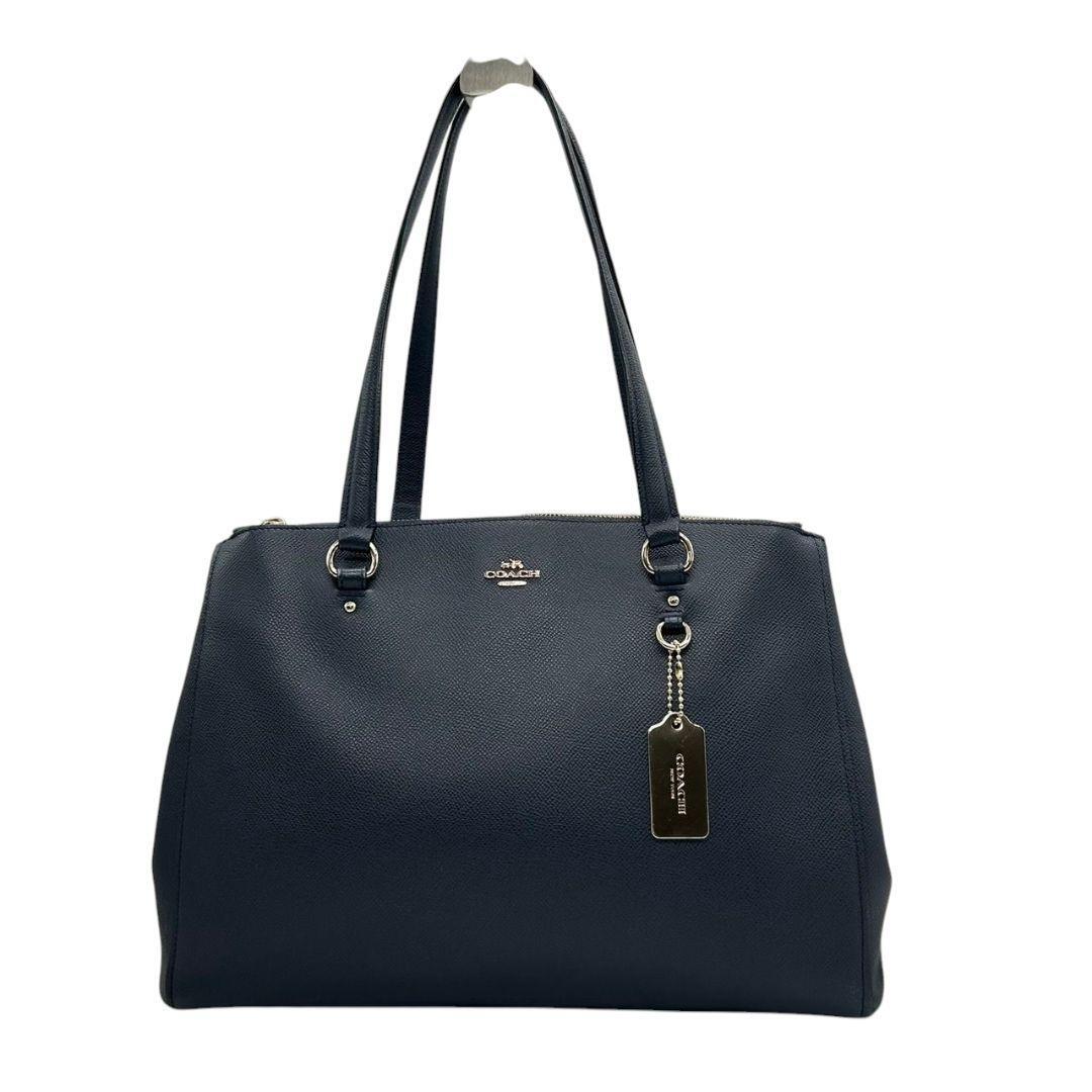 coach コーチ トートバッグ 青 ロゴチャーム レザー A4可 T7 coach コーチ トートバッグ 青 ロゴチャーム レザー A4可 T7