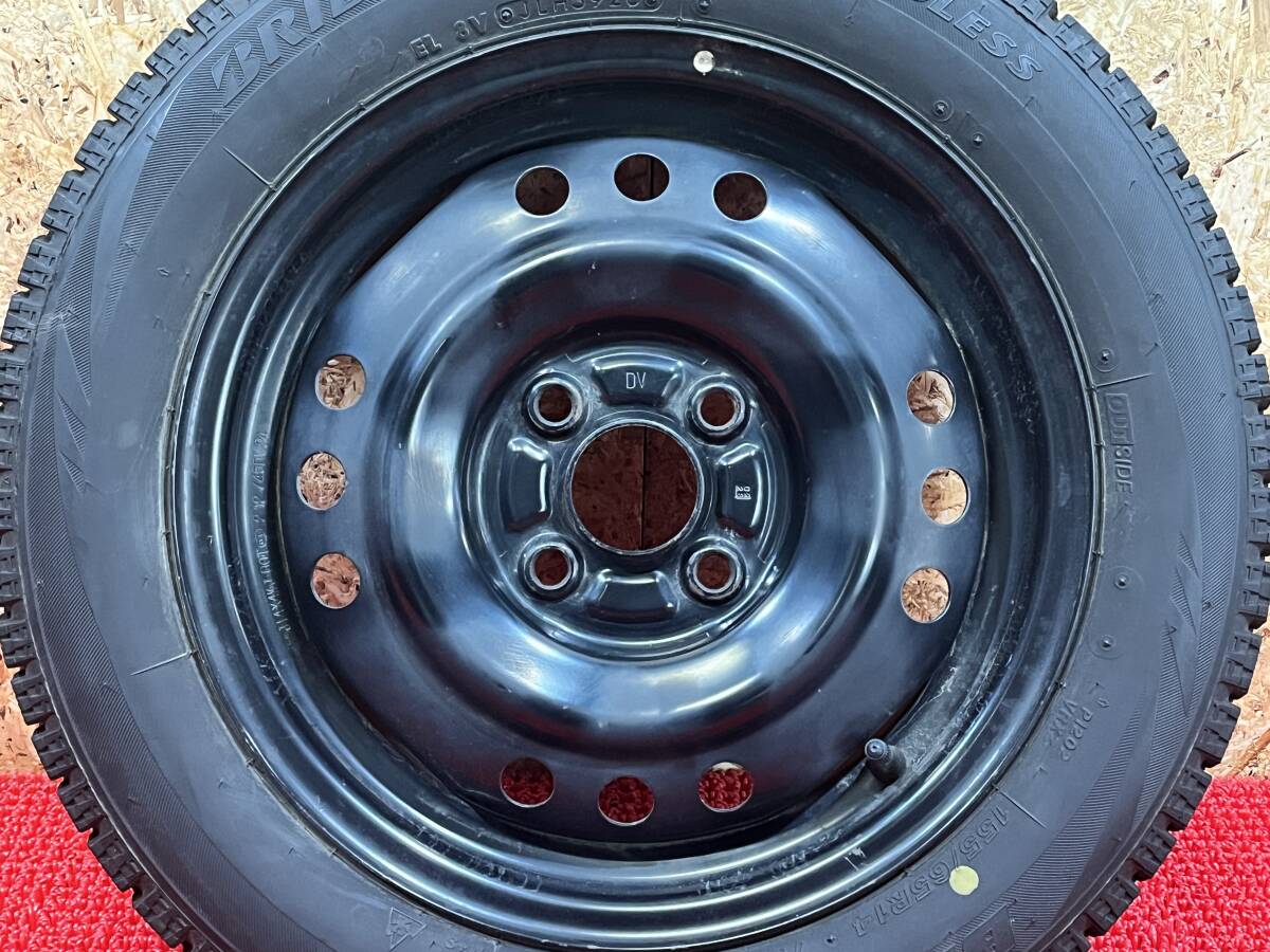 Yahoo!オークション - BRIDGESTONE BLIZZAK VRX 155/65/R14 鉄ホイール...