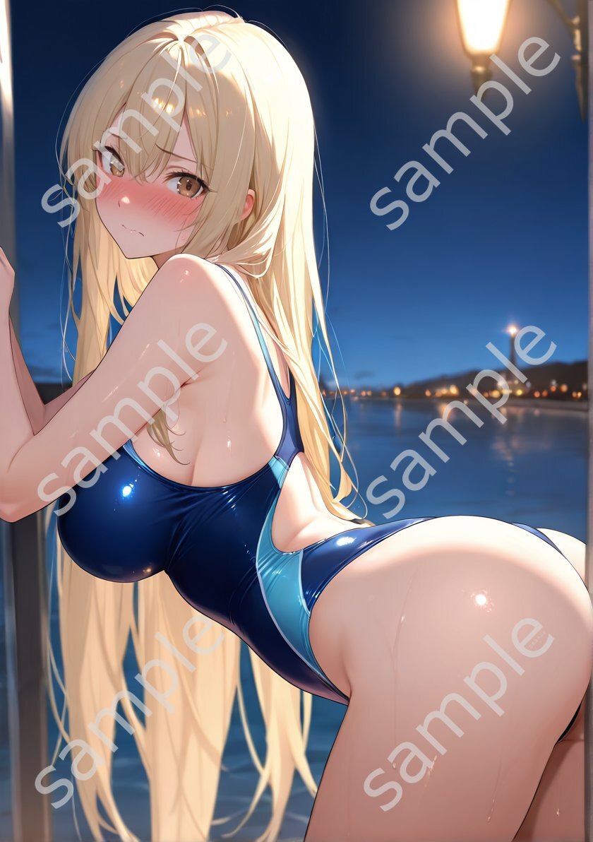 Yahoo!オークション - 高身長 美女 金髪 競泳水着 巨乳 コスプレ オリ...