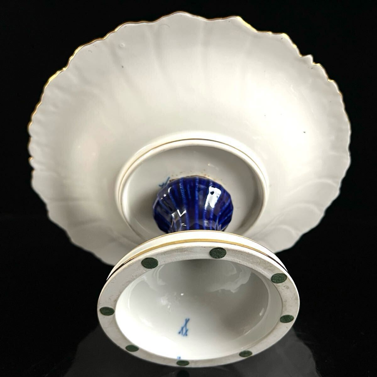 ◇鸛◇ 西洋美術 Meissen マイセン 金彩 コバルトブルー ◇鸛◇ 西洋美術 Meissen マイセン 金彩 コバルトブルー