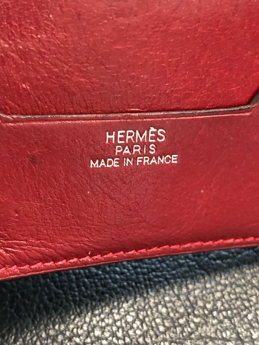 HERMES エルメス ベアン ジェラ 二つ折り コンパクト財布 レッド HERMES エルメス ベアン ジェラ 二つ折り コンパクト財布 レッド