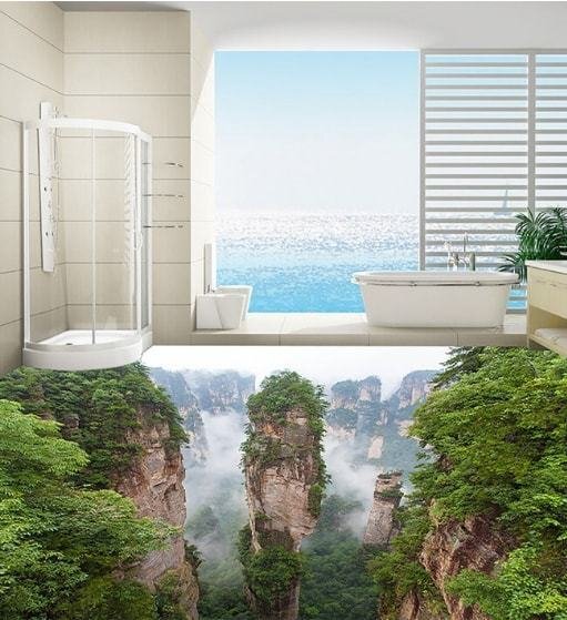 Yahoo!オークション - C591 巨大 3D フロアマット 1.2m 2m 自然 葉っぱ...