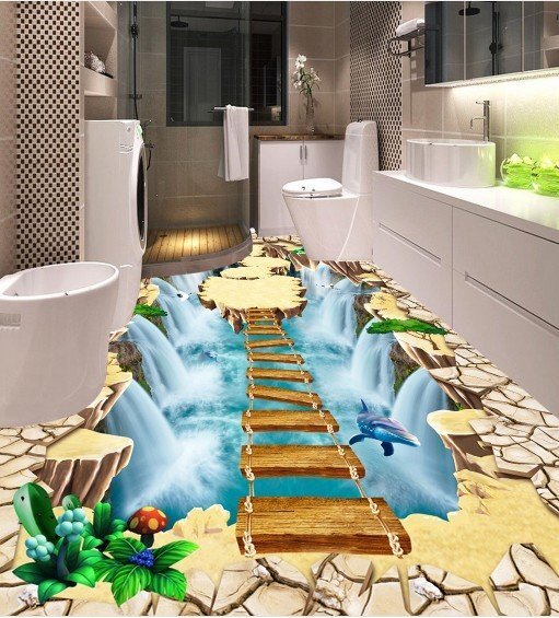 Yahoo!オークション - C581 巨大 3D フロアマット 2m 3m 危険 落とし穴...