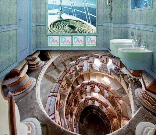 Yahoo!オークション - C387 巨大 3D フロアマット 1.3m 2.2m 螺旋階段 ...