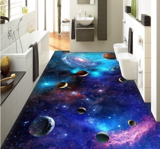 Yahoo!オークション - C516 巨大 3D フロアマット 1m 2m 宇宙 惑星 星 ...