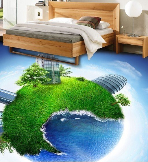 Yahoo!オークション - C561 巨大 3D フロアマット 1.3m 2.2m 自然 葉っ...