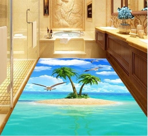 Yahoo!オークション - C472 巨大 3D フロアマット 1.2m 2m ビーチ 砂浜...