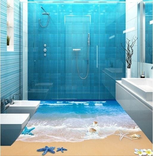 Yahoo!オークション - C331 巨大 3D フロアマット 1.3m 2.2m ビーチ 砂...