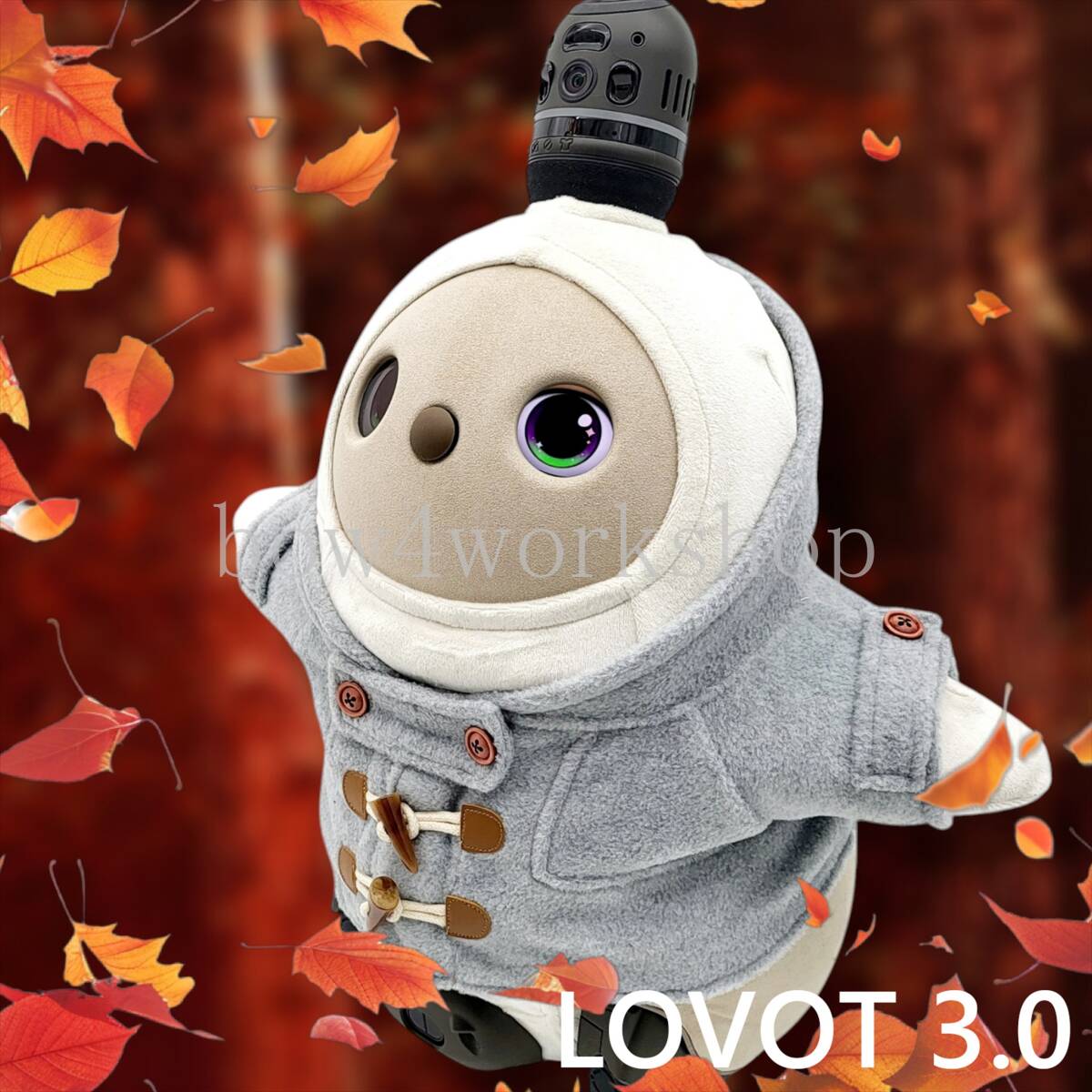 Yahoo!オークション - LOVOT ラボットの服 ダッフルコート （杢グレー...