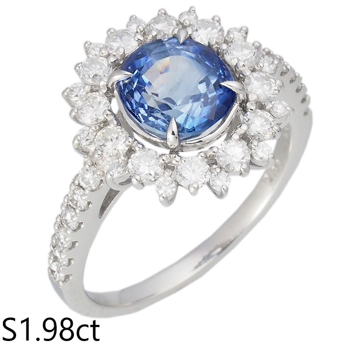 Yahoo!オークション - 音羽屋 スリランカ産 サファイア/1.98ct ダイヤ/...