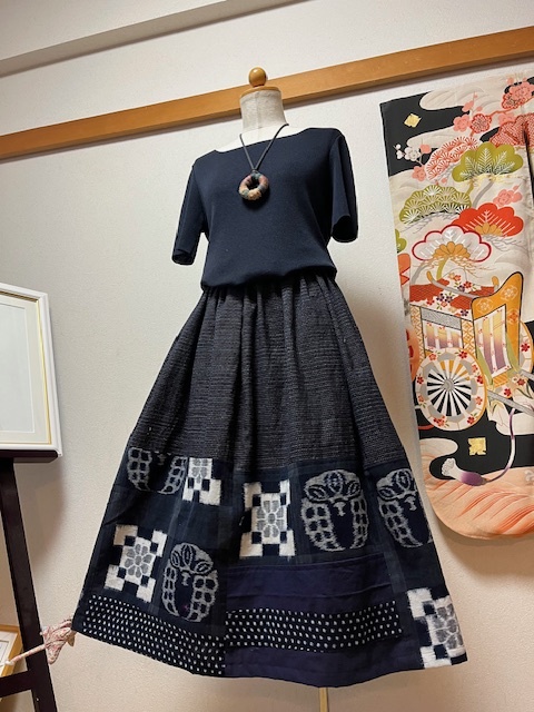 5667/美品~♪アンティーク絵絣~久留米絣(ゆきんこ・書生絣 5667/美品~♪アンティーク絵絣~久留米絣(ゆきんこ・書生絣