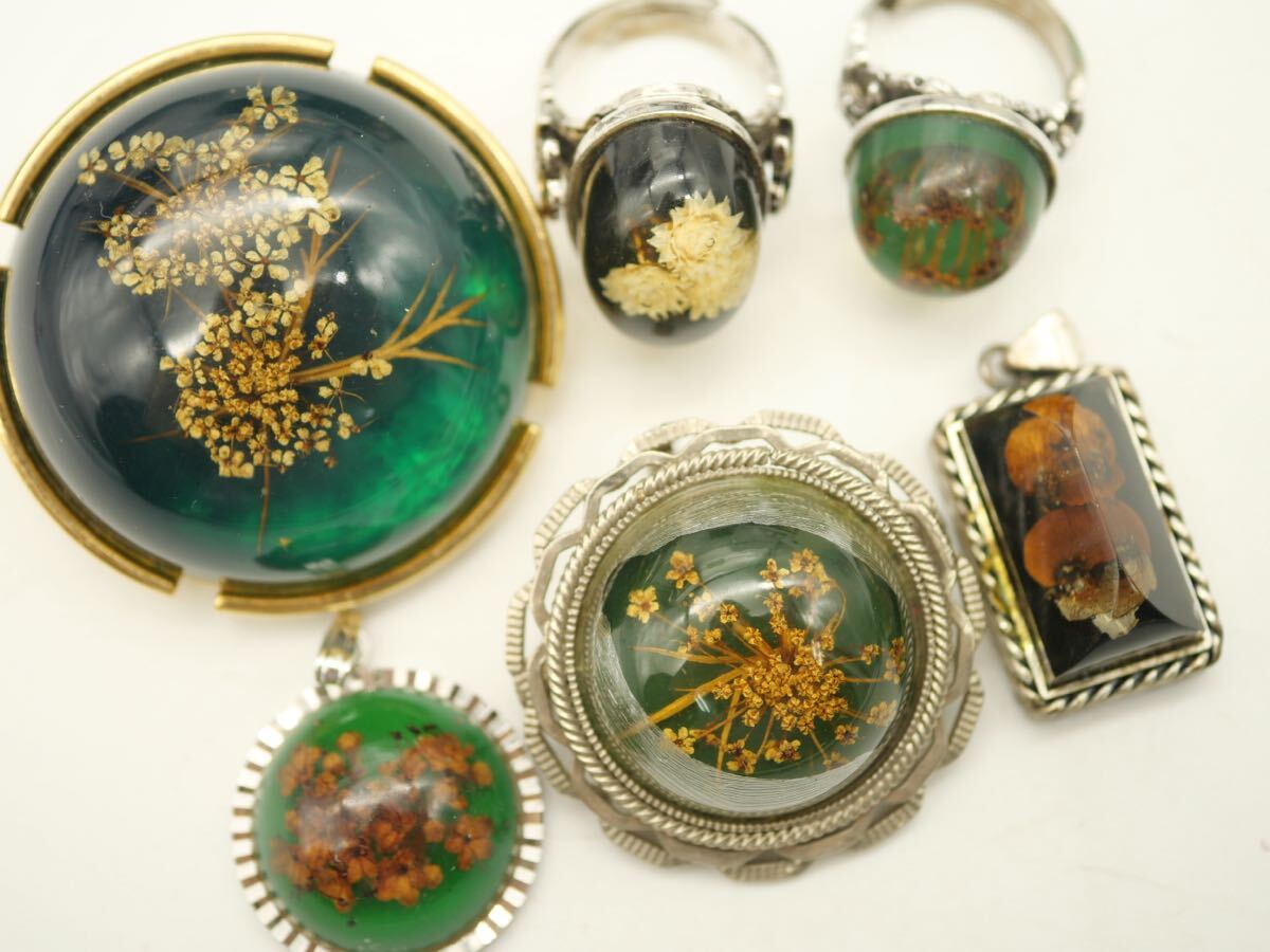 Yahoo!オークション - 【C69】水中花 指輪 リング ペンダントトップ ブ...