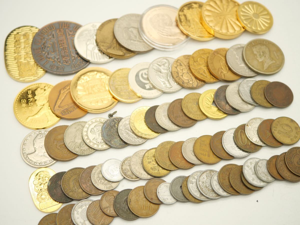 Yahoo!オークション - 【E77】 60サイズ コイン メダル 外貨 天皇皇后...