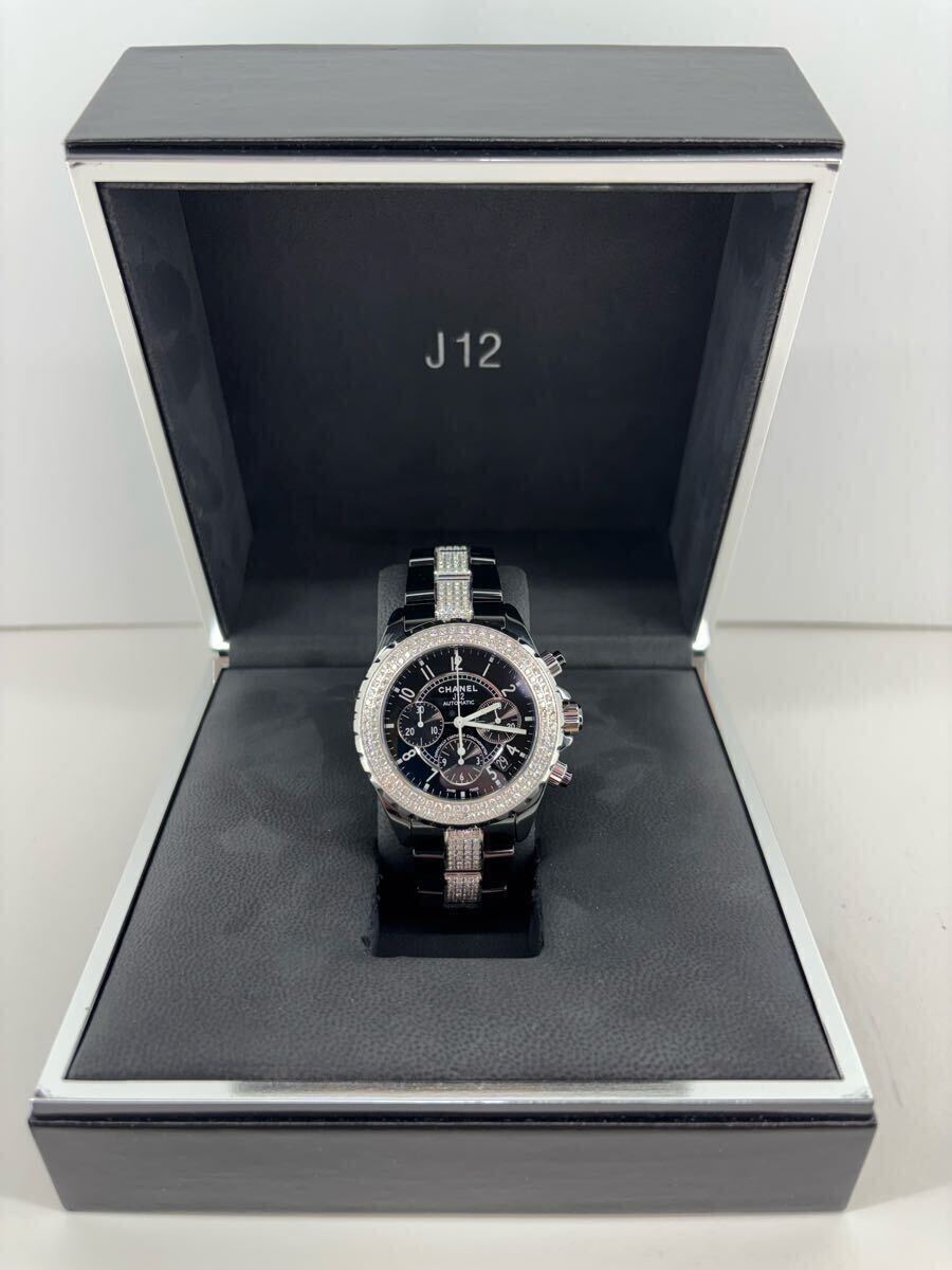 極美品 CHANEL J12 41ミリ クロノ フルダイヤ H0940 極美品 CHANEL J12 41ミリ クロノ フルダイヤ H0940