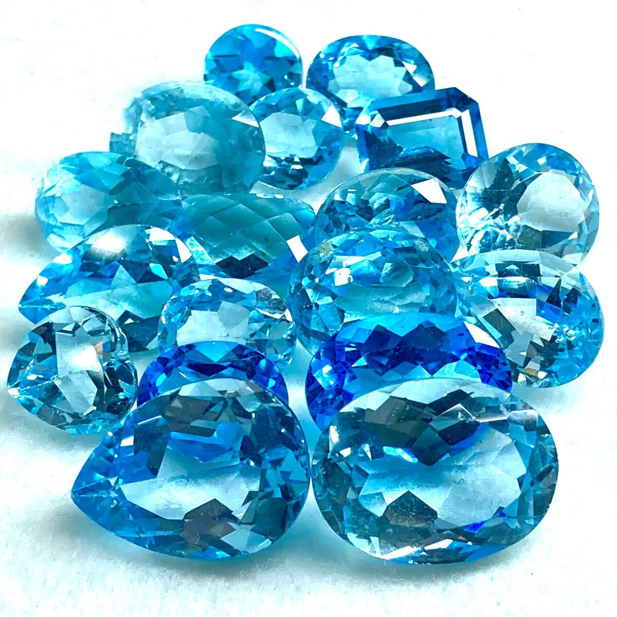 Yahoo!オークション - 1円〜 天然ブルートパーズおまとめ91ct a 約18.2...