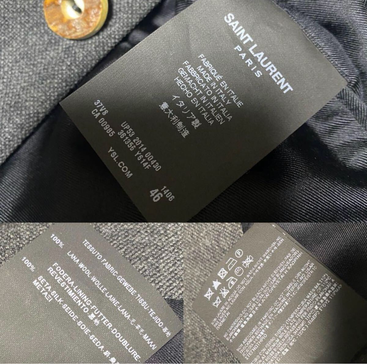 未使用】 サンローラン ジャケット SAINTLAURENT エディ期 未使用】 サンローラン ジャケット SAINTLAURENT エディ期