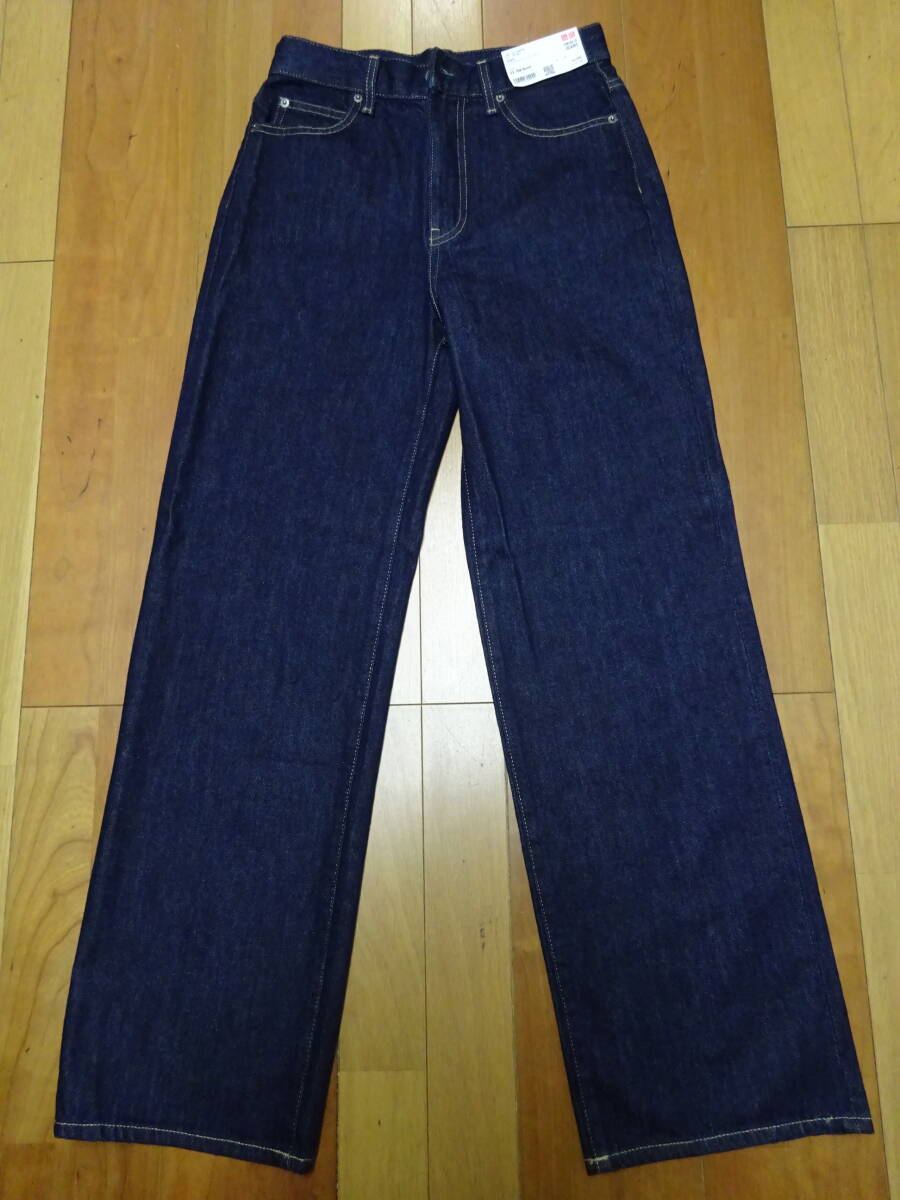 Yahoo!オークション - E-333 UNIQLO ワイドストレートジーンズデニム...