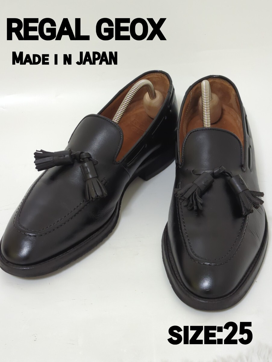 Yahoo!オークション - 半額大特価 REGAL GEOX 黒 Uチップ タッセルロー...
