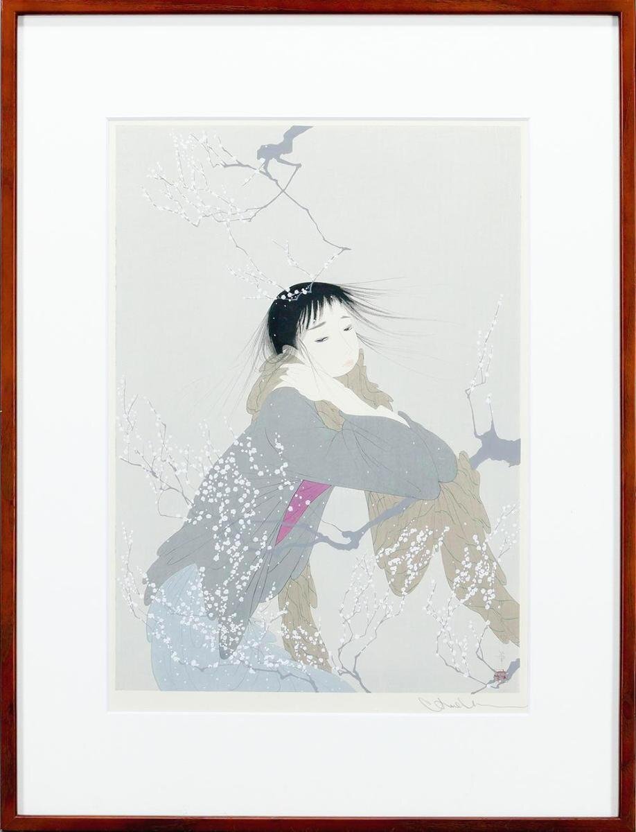 真作】【WISH】中島潔「夢もよう」木版画 6号大 直筆サイン 真作】【WISH】中島潔「夢もよう」木版画 6号大 直筆サイン