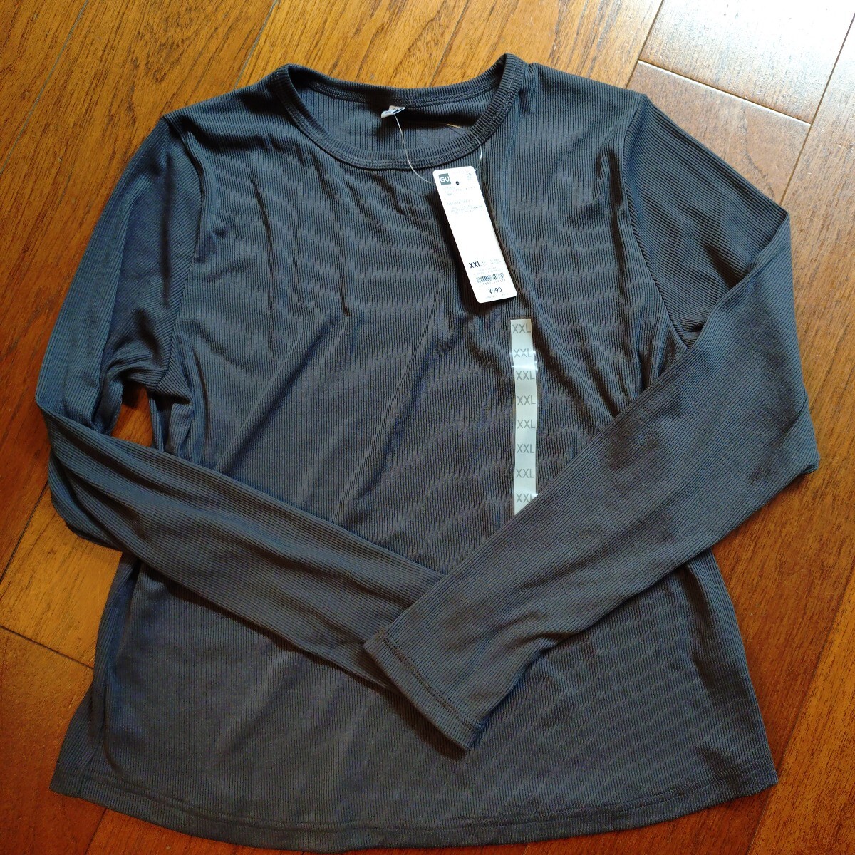 Yahoo!オークション - GU XXLサイズ ソフトリブクルーネックTシャツ 長...