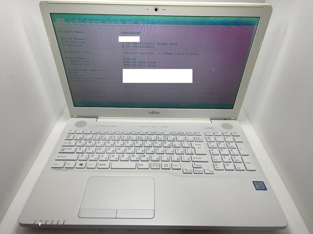 Yahoo!オークション - J017ジャンク FUJITSU LIFEBOOK AH50/B3 i7-7700...