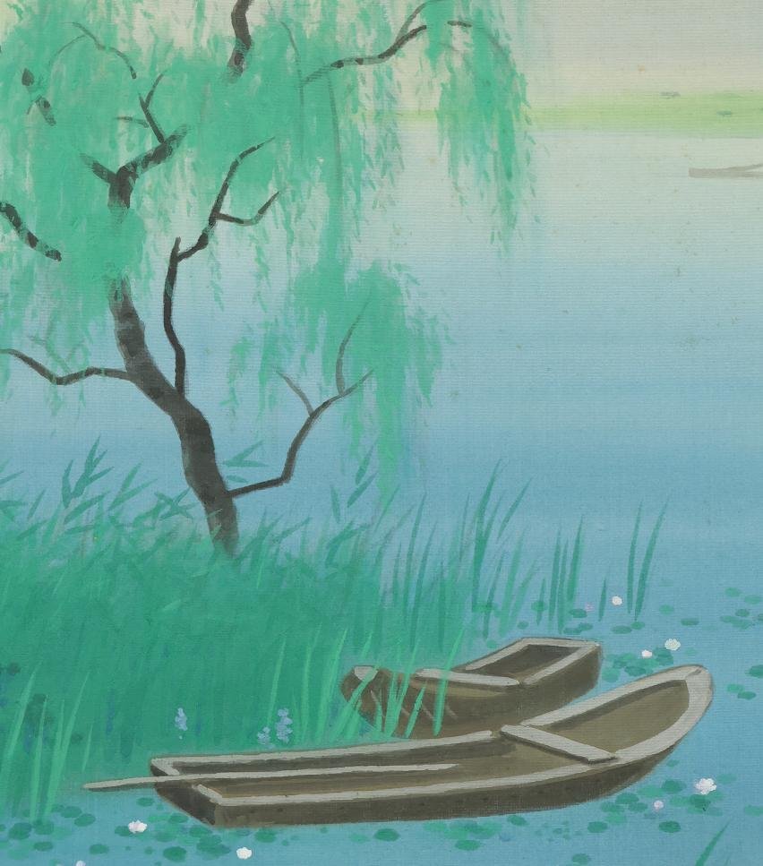 真作】◇高木富三(高木冨三)◇湖畔◇共箱◇二重箱◇太巻き 真作】◇高木富三(高木冨三)◇湖畔◇共箱◇二重箱◇太巻き