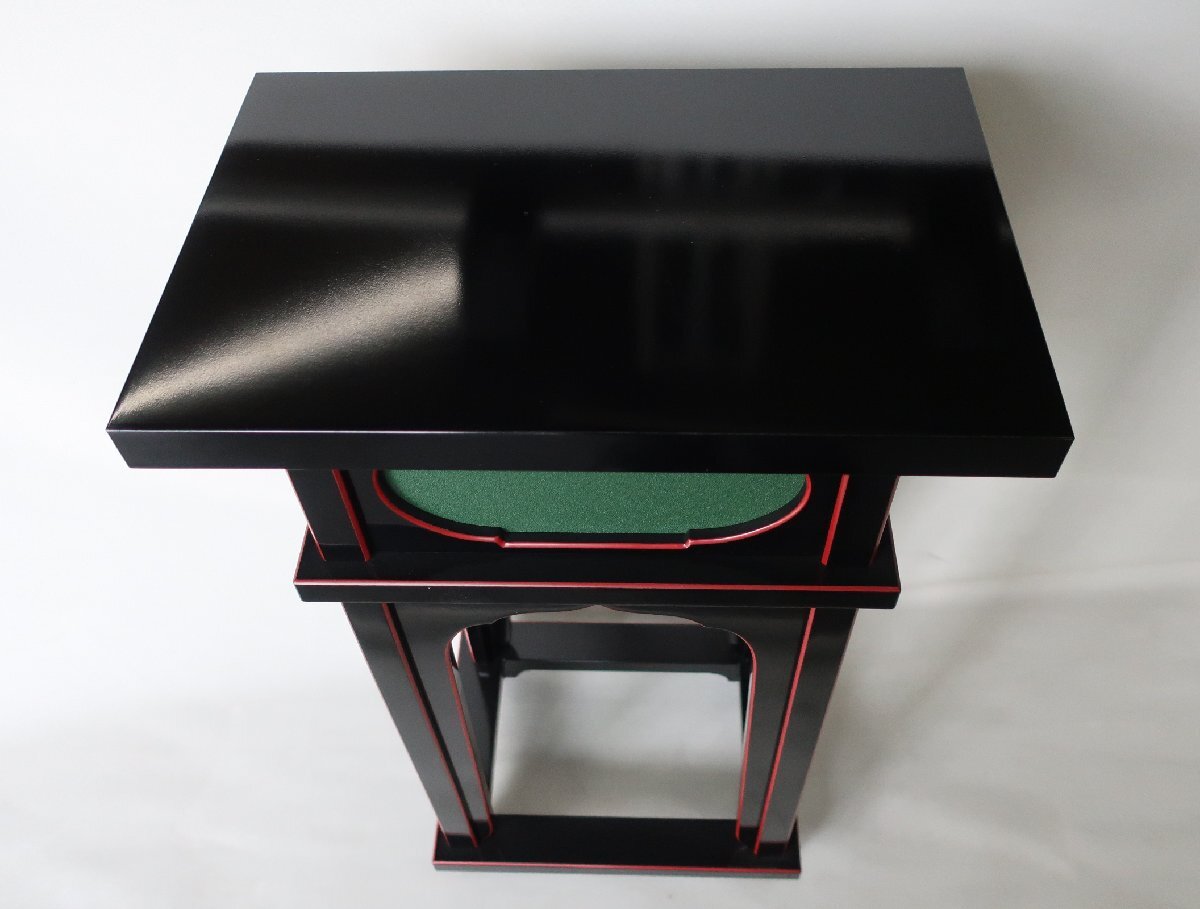 Yahoo!オークション - 【K-2196】中央香台 黒塗り面朱 1尺5寸 新品未使...