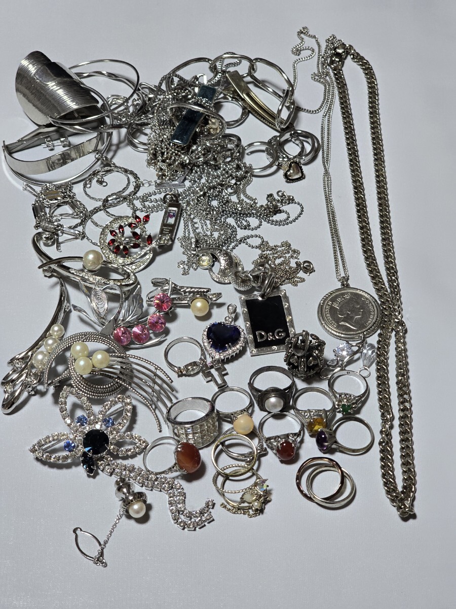 Yahoo!オークション - 総381g シルバー アクセサリー まとめ Silver ネ...