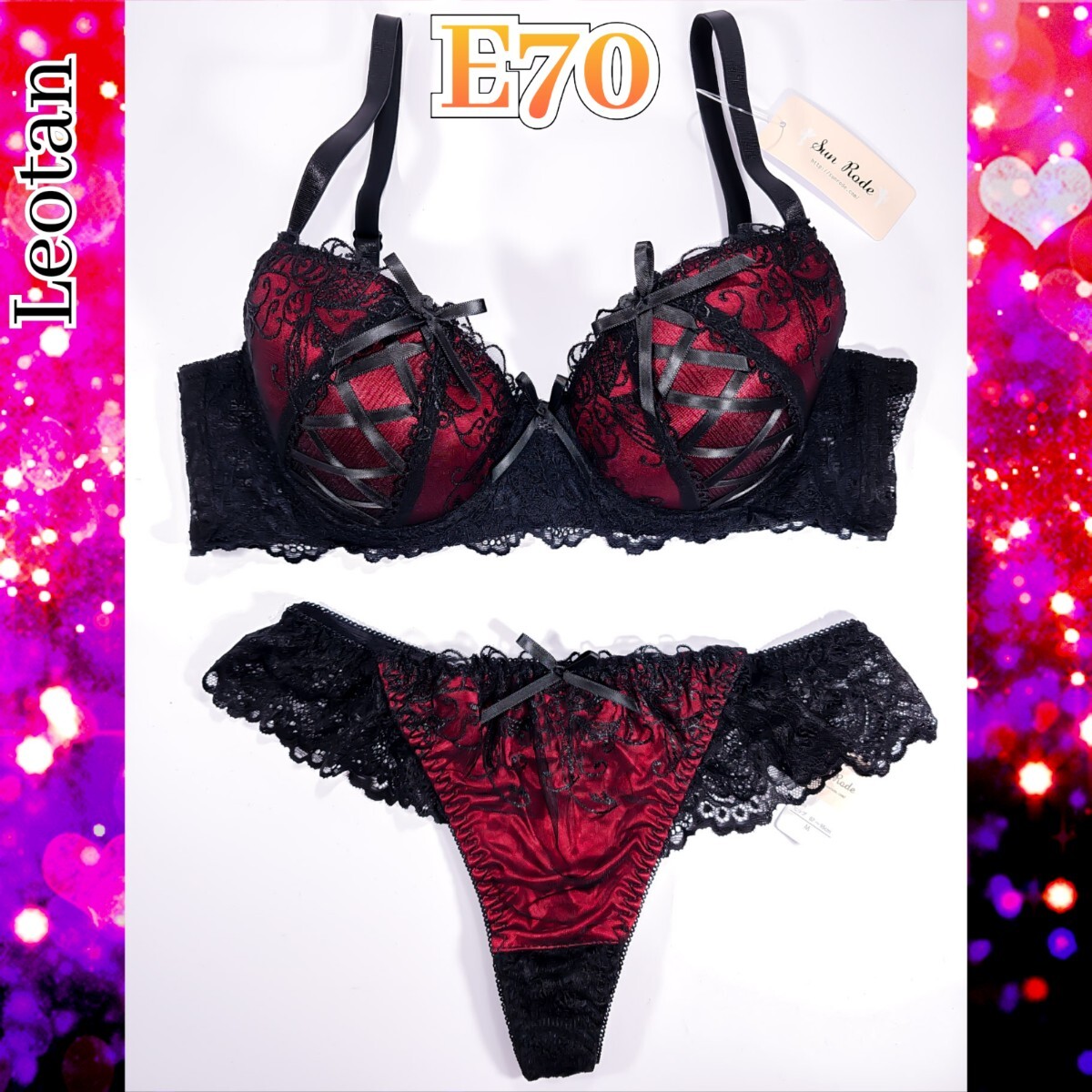 Yahoo!オークション - E70M ブラショーツセット レースアップリボン バ...