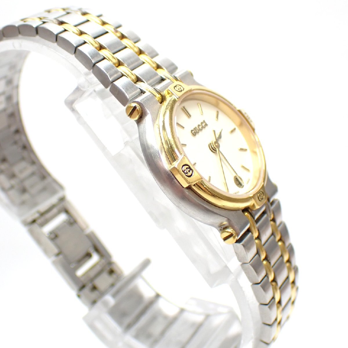 Yahoo!オークション - \1 稼働 グッチ 9000L クリーム クオーツ レディ...