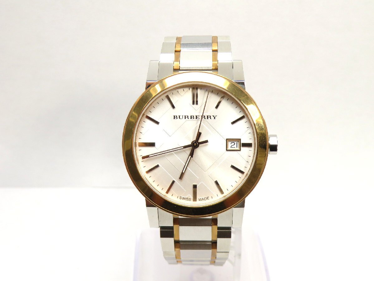 \1 稼働 バーバリー BU9006 シルバー クオーツ メンズ 腕時計 Z621(バーバリー)｜売買されたオークション情報、yahooの商品情報をアーカイブ公開 - オークファン ...