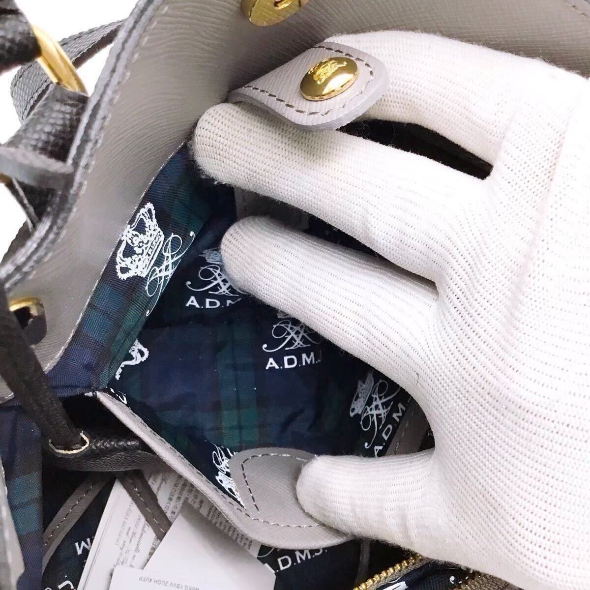 Yahoo!オークション - 1円 ADMJ 未使用タグ付 2WAY レザー ショルダー ...