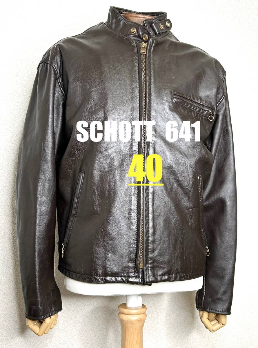 Yahoo!オークション - 良品①schott【40】641米国製 シングルライダー...
