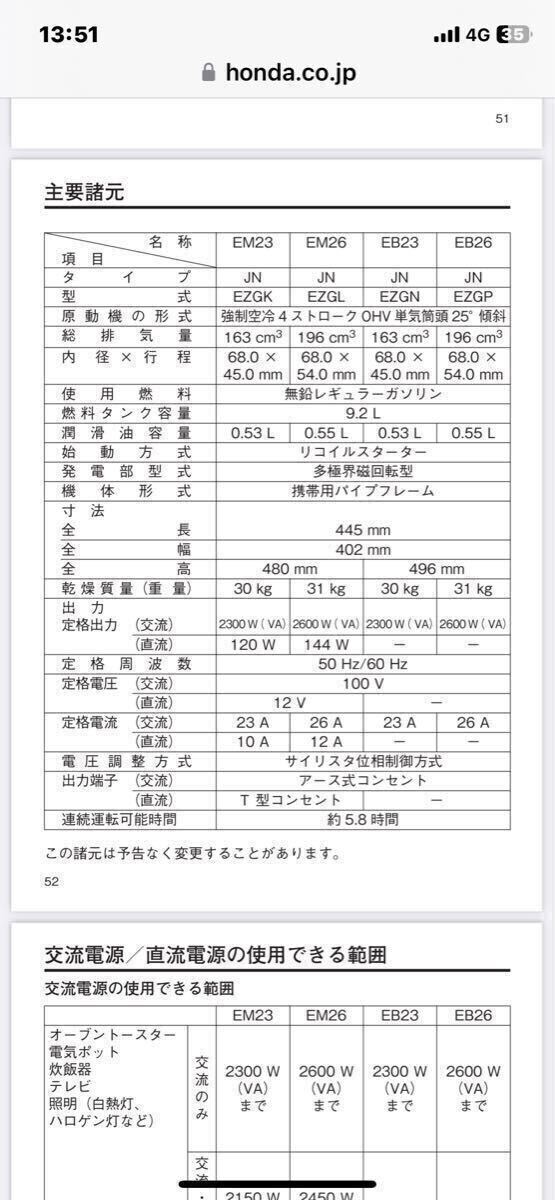 Yahoo!オークション - HONDA サイクロコンバーター発電機 EB26発電機 H...