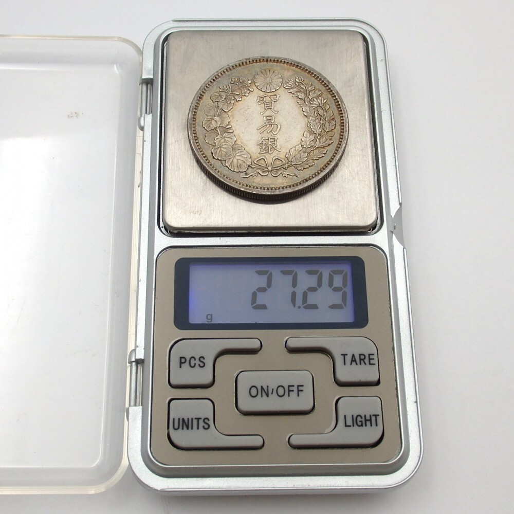 Yahoo!オークション - 1円〜 貿易銀 明治8年 量目 約27.29g 銀貨 貨幣 ...