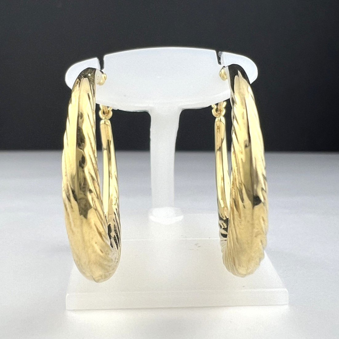 Yahoo!オークション - 【77】K18 ピアス フープピアス 大きめ ゴールド...