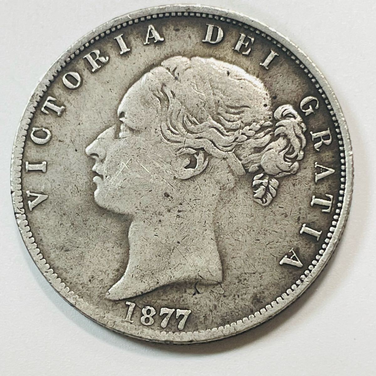 Yahoo!オークション - イギリス 硬貨 古銭 ヴィクトリア女王 1877年 ク...