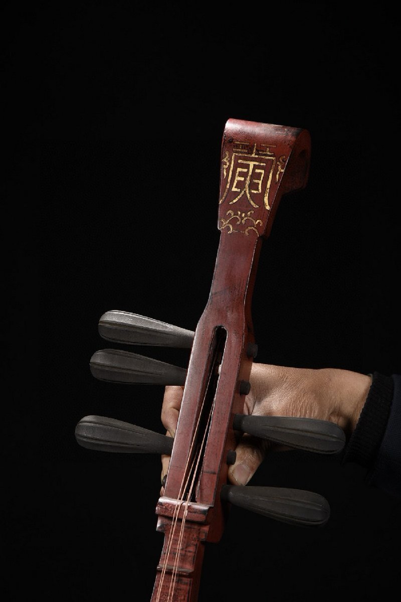 清】時代舊藏 清時代 大漆 色絵描金双龍図琵琶琴116x37x10 清】時代舊藏 清時代 大漆 色絵描金双龍図琵琶琴116x37x10