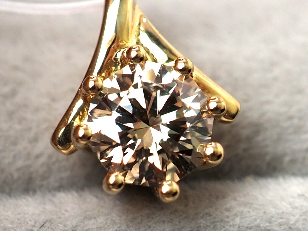 Yahoo!オークション - 【6922M】K18 天然ダイヤモンド 0.39ct/0.7g ペ...