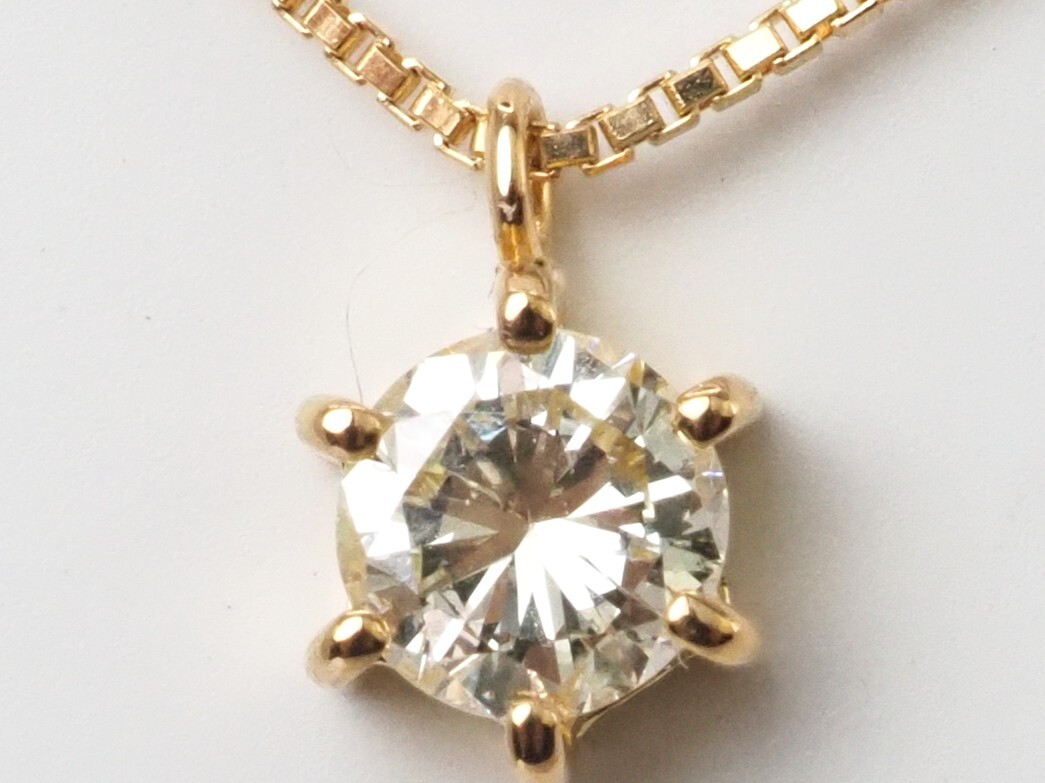 Yahoo!オークション - 【6350D】K18/750 天然ダイヤモンド 0.32ct/2.1g...